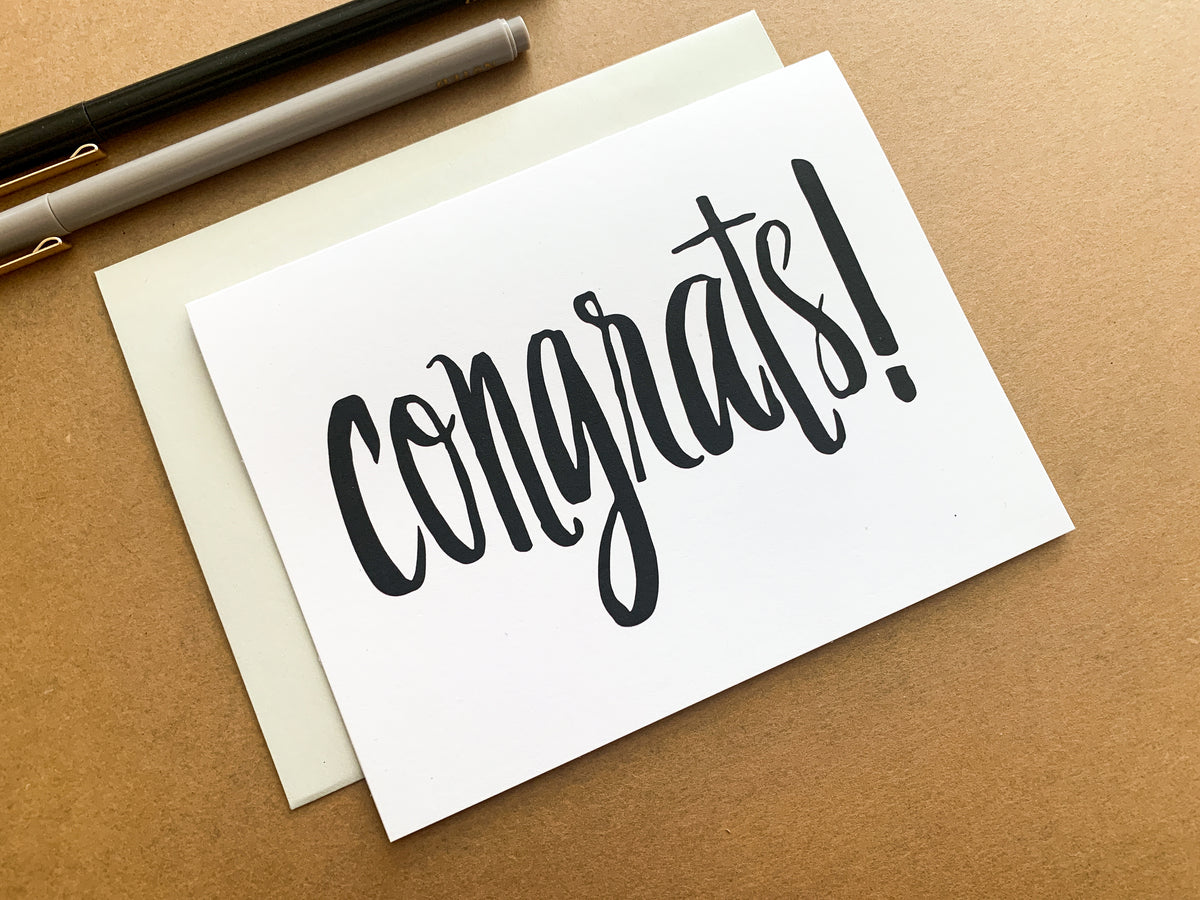 Congrats! Black & White Congratulations Card | Palmer Street Press